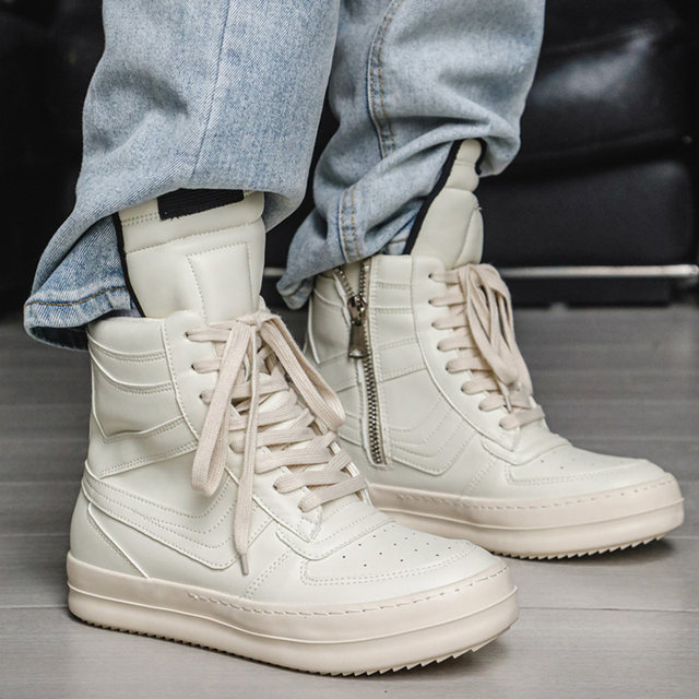 ro shoes inverted triangle high-top shoes men's inner heightening thick ...