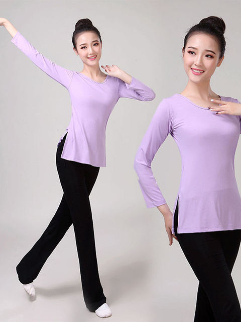 Dance practice suit adult female modern dance modal slit body shape ...