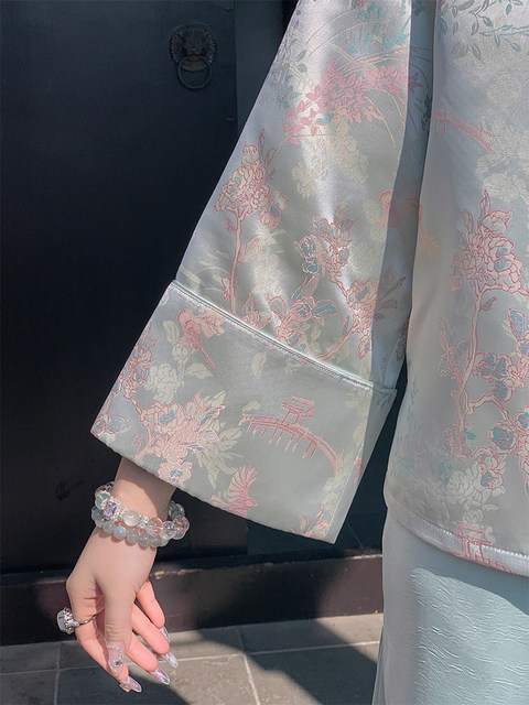 Lujin homemade pink green petal collar early spring new Chinese girl ...