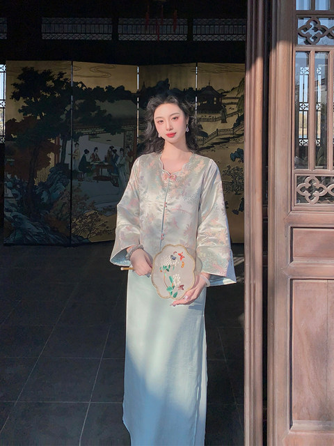 Lujin homemade pink green petal collar early spring new Chinese girl ...