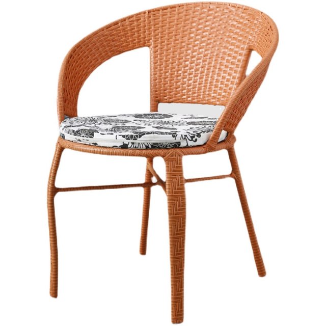 Household single small rattan chair back chair rattan chair balcony ...
