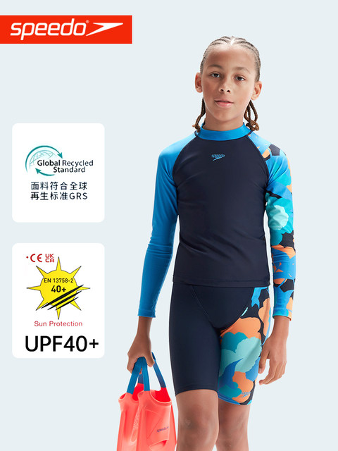 speedo Speedo children's split swimsuit sun protection long-sleeved ...