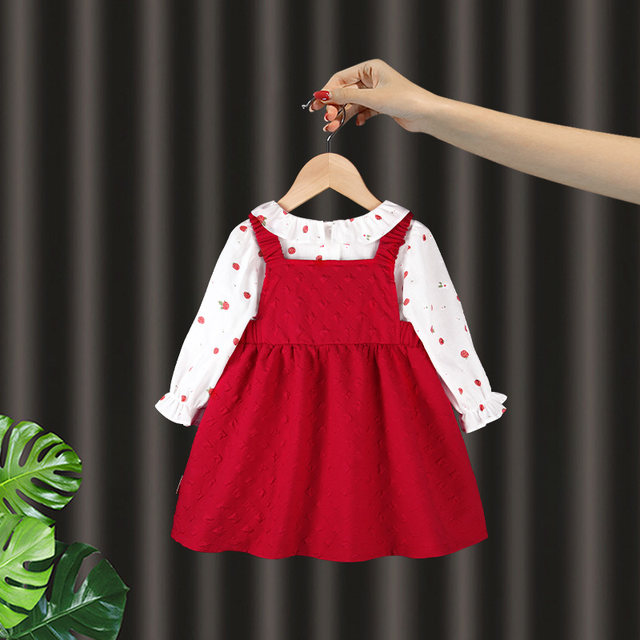 Girls' Spring Dress 2024 Early Spring New Western Children's Vest Skirt ...