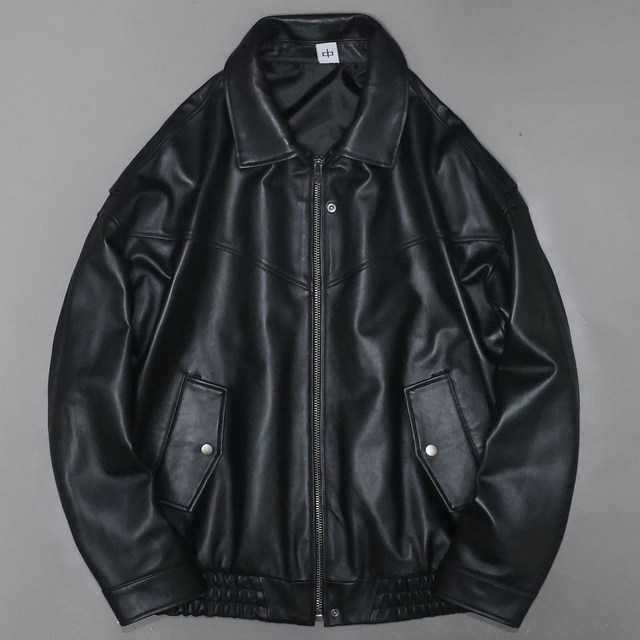 Profile soft top layer sheep leather jacket for men and women loose ...