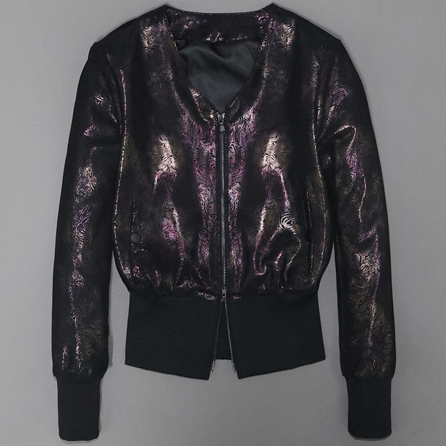 Light and soft genuine sheep leather jacket for women, slim-fitting ...