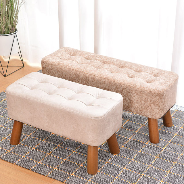 Solid wood low stool simple modern small bench living room sofa stool ...