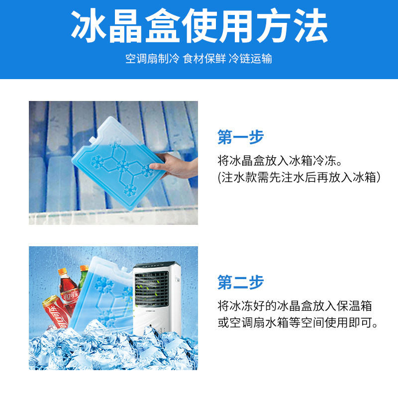 Brsiees Ice Crystal Box - Pacote de Gelo Reutilizável - Azul