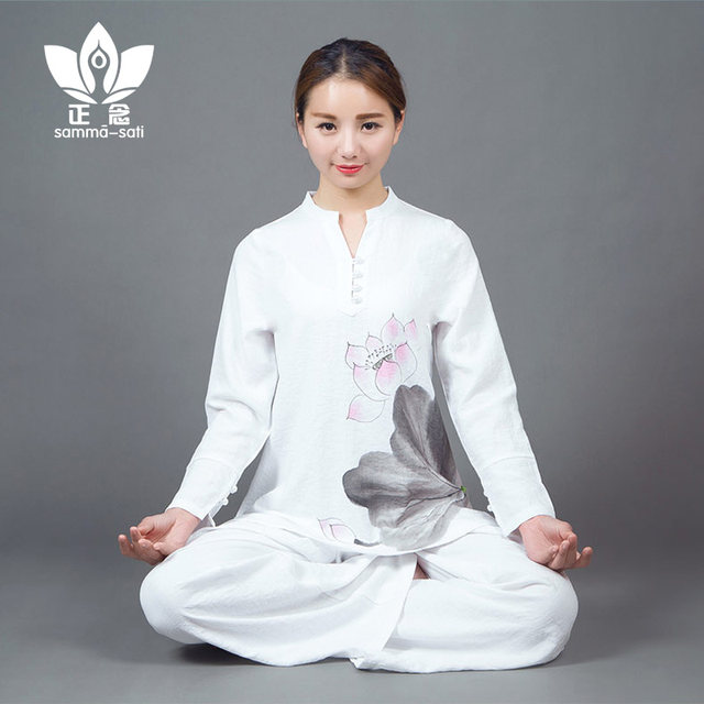 High-end linen spring and summer yoga clothing suit, Zen meditation ...