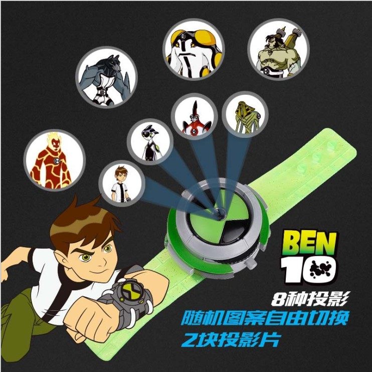 Ben10 Projection Watch Toy - Transforming Cartoon with Light & Sound