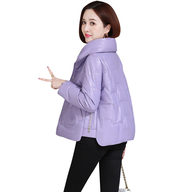 Haining genuine leather down jacket women's short sheepskin Korean ...