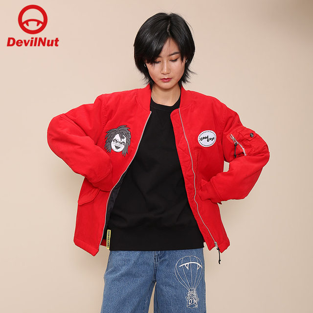 DEVIL NUT trendy brand Devil Unisex Chinese Red New Year Red Jacket BH AET