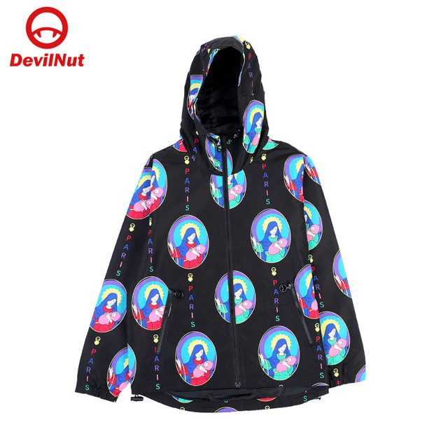 DEVILNUT trendy brand Devil autumn and winter new men's and women's couple jackets Notre Dame de ...