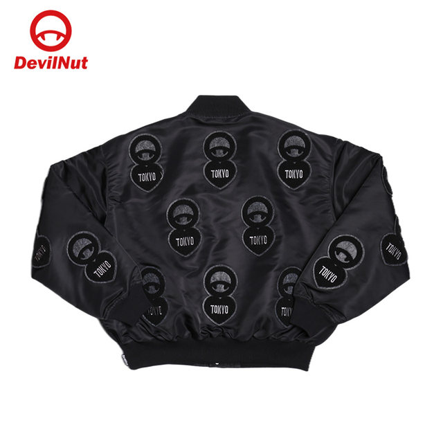 DEVILNUT trendy brand Devil 21 autumn and winter new men's and women's couple retro baseball ...
