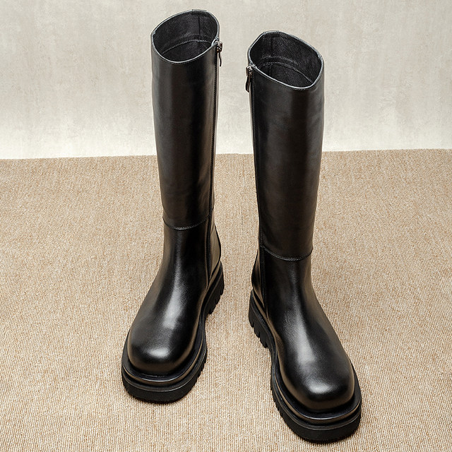 Winter boots men's Martin boots knight boots thick soles increased top ...