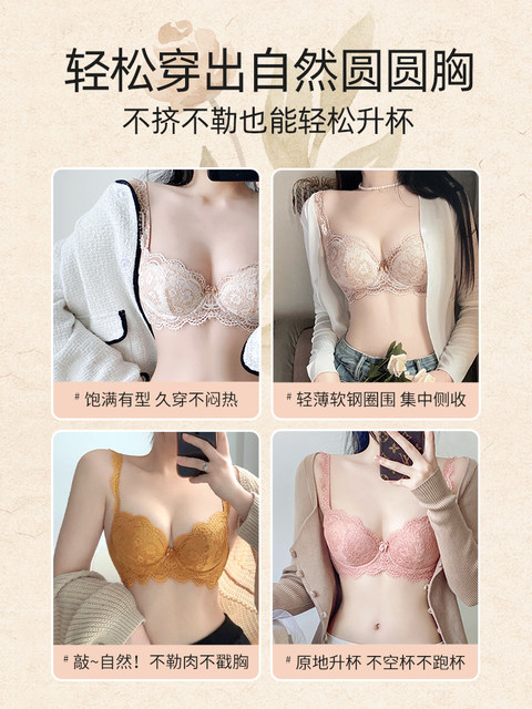 Lily Moda underwear women gathering small breasts French lace sexy 2025 spring thin pure desire ...