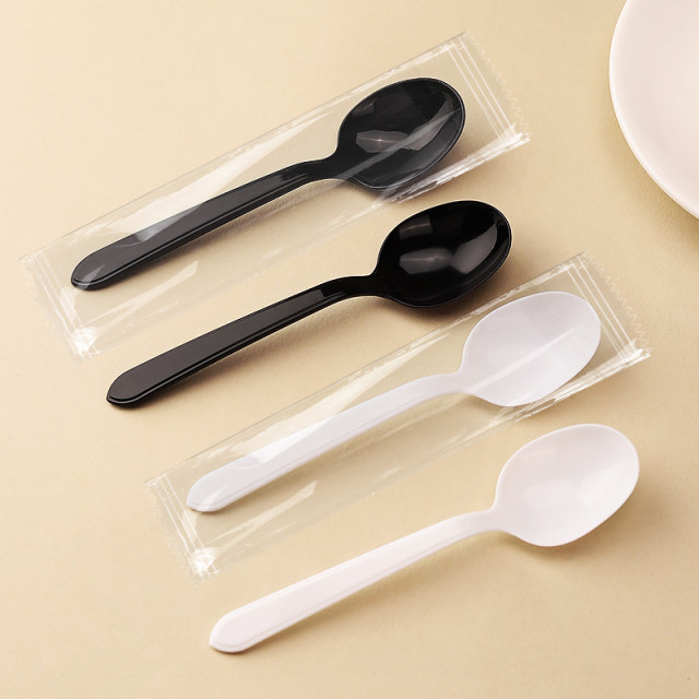 Disposable spoon separate packaging Food -grade KFC cake desserts Steak ...