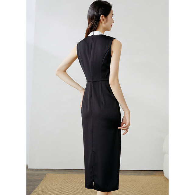 Late white 2024 summer new fashion simple skirt slim black temperament ...