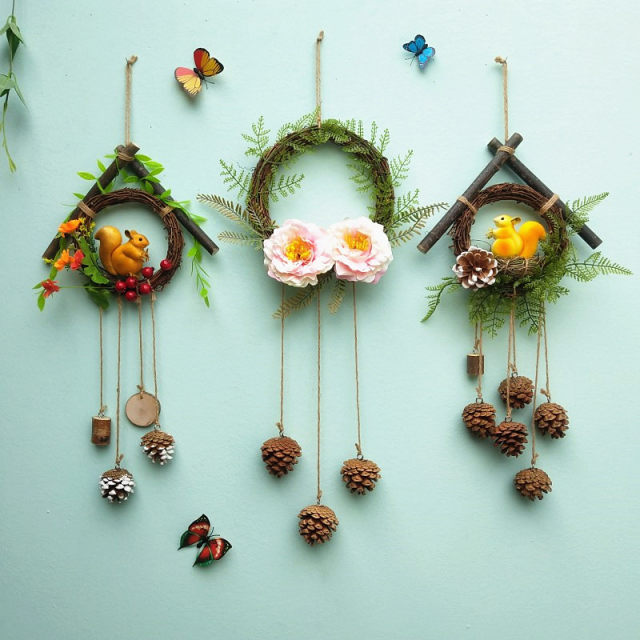 Flower ring decorative wall pendant wall wall hanging living room room ...