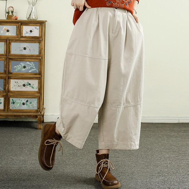Qianqiu Feiyan literary cotton casual harem pants for women autumn new ...