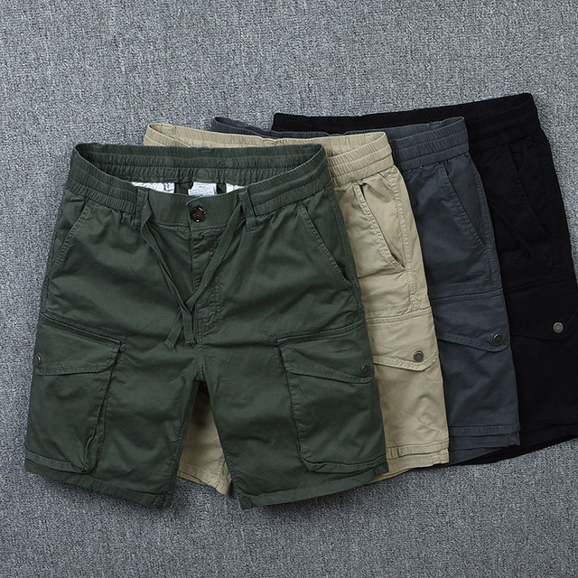 Casual shorts men's summer work style 5-point pants trendy brand retro ...