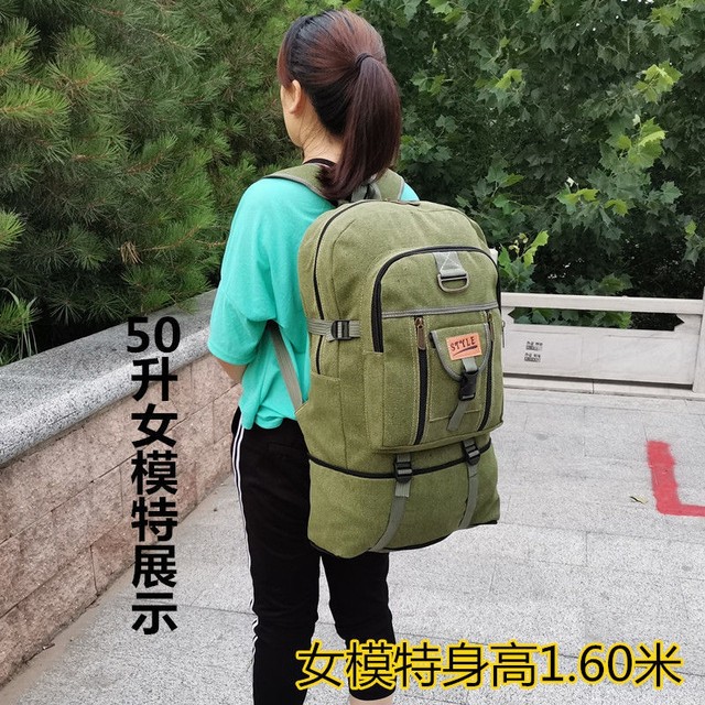 Large-capacity thickened canvas backpack British working luggage ...