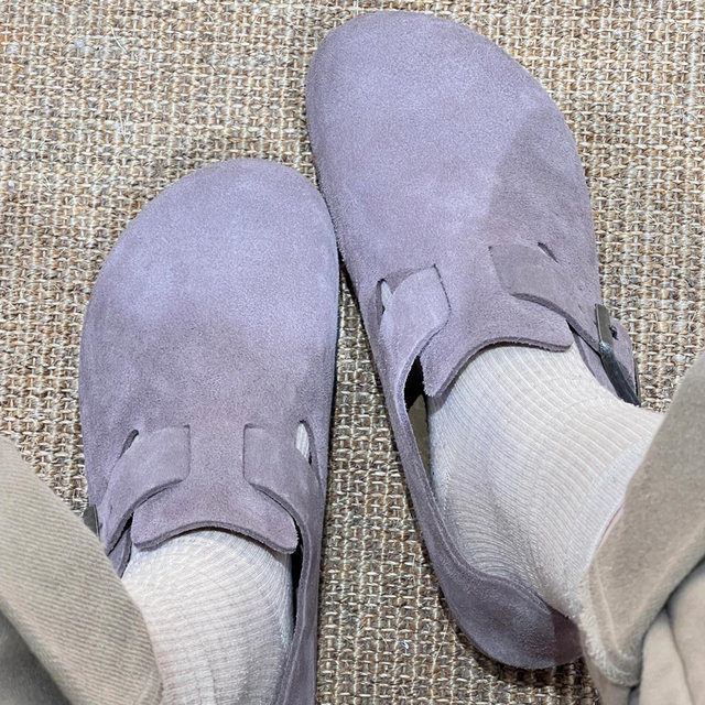Cowhide version ~ Purple all -inclusive Boken shoes female 2025 new one ...