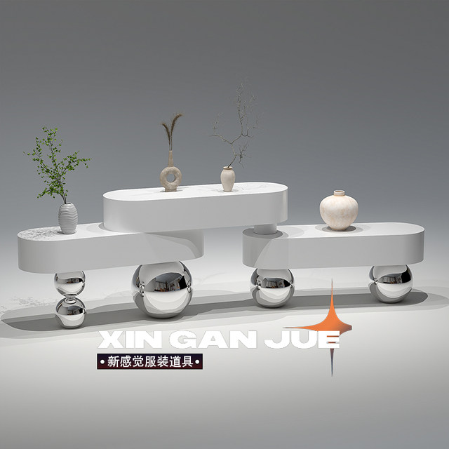 Clothing store special-shaped island table shop decoration display ...