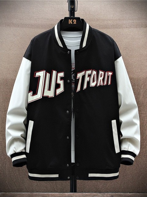 Large size baseball uniform spring and autumn loose casual jacket fat ...
