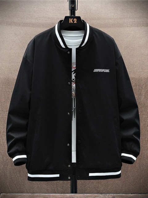 Large size baseball uniform spring and autumn loose casual jacket fat ...