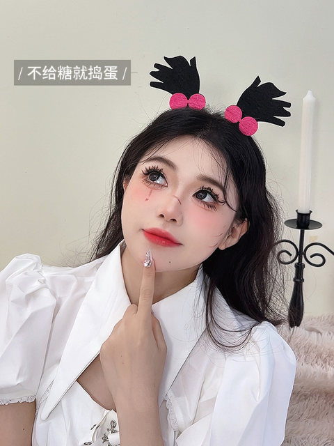 Halloween headwear, red, strange hair jewelry magic cap