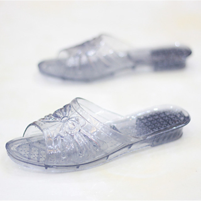 Crystal jelly bathroom plastic slippers Female students in summer ...