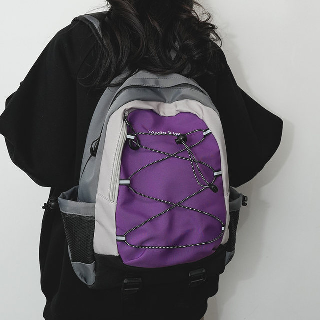 Sports travel backpack for women 2024 new casual color matching retro ...