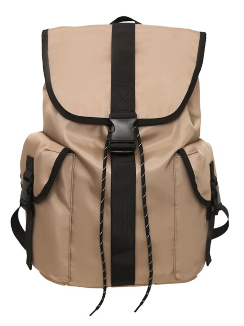 Trendy brand workwear men's backpack solid color versatile large ...