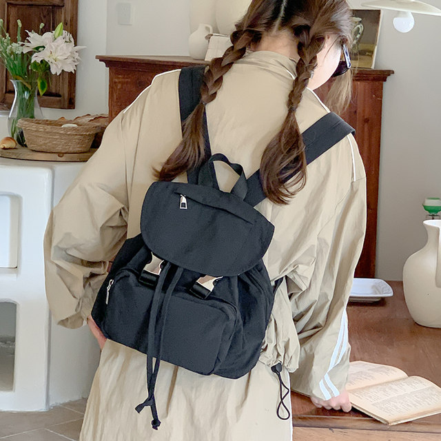 Korean ins blogger's same style lightweight travel backpack nylon canvas travel backpack casual ...