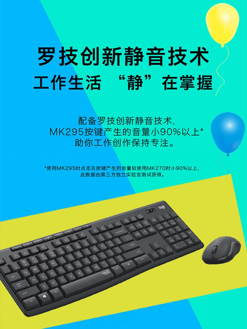 Logitech MK295 Kabelloses Tastatur- und Maus-Set - USB-Anschluss
