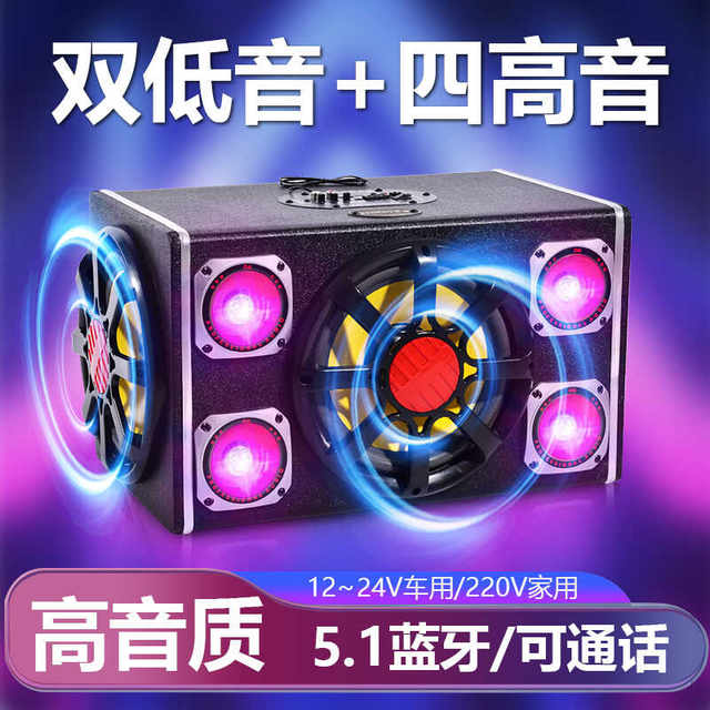 Large volume double bass car subwoofer 12V car truck audio 24V ...