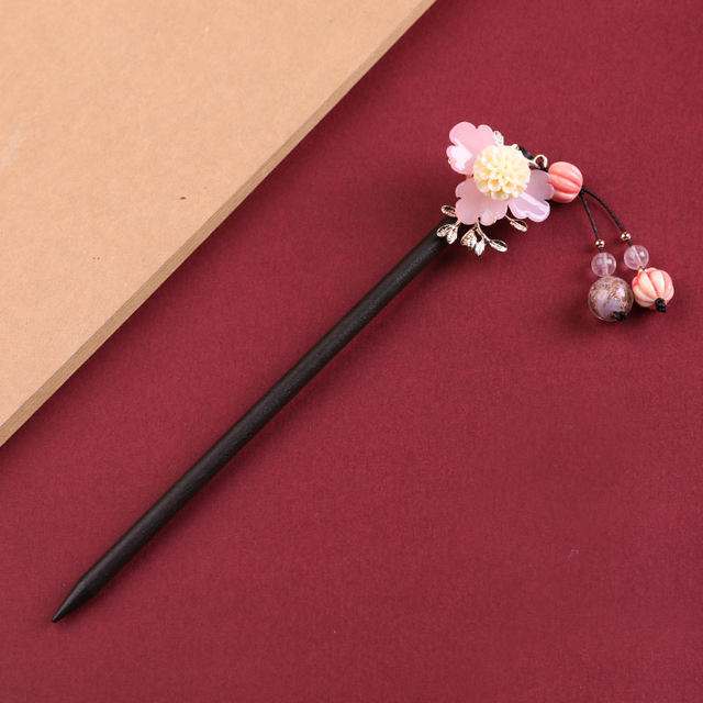 Pink hairpin, simple modern hairpin, daily headwear, peach blossom ...