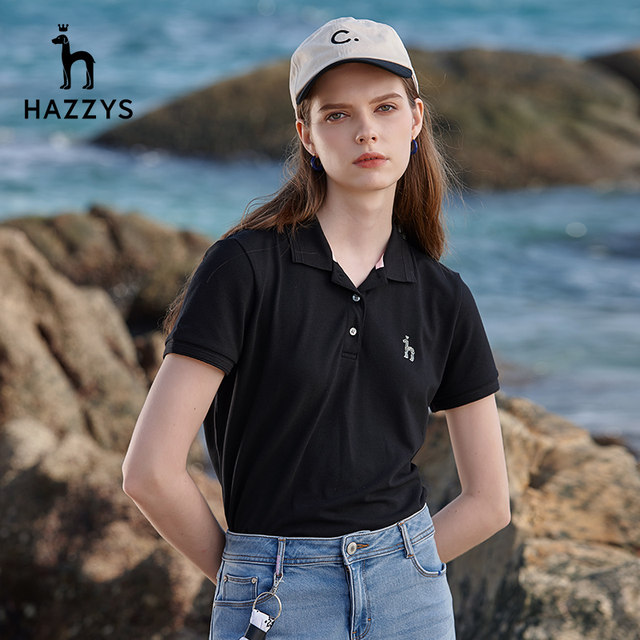 Hazzys Haggis summer women's short-sleeved Polo shirt Korean version counter T-shirt women's ...