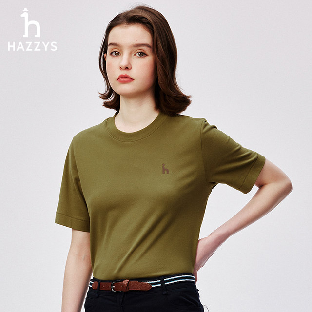 Hazzys Haggis short-sleeved T-shirt women's 2024 autumn new inner top