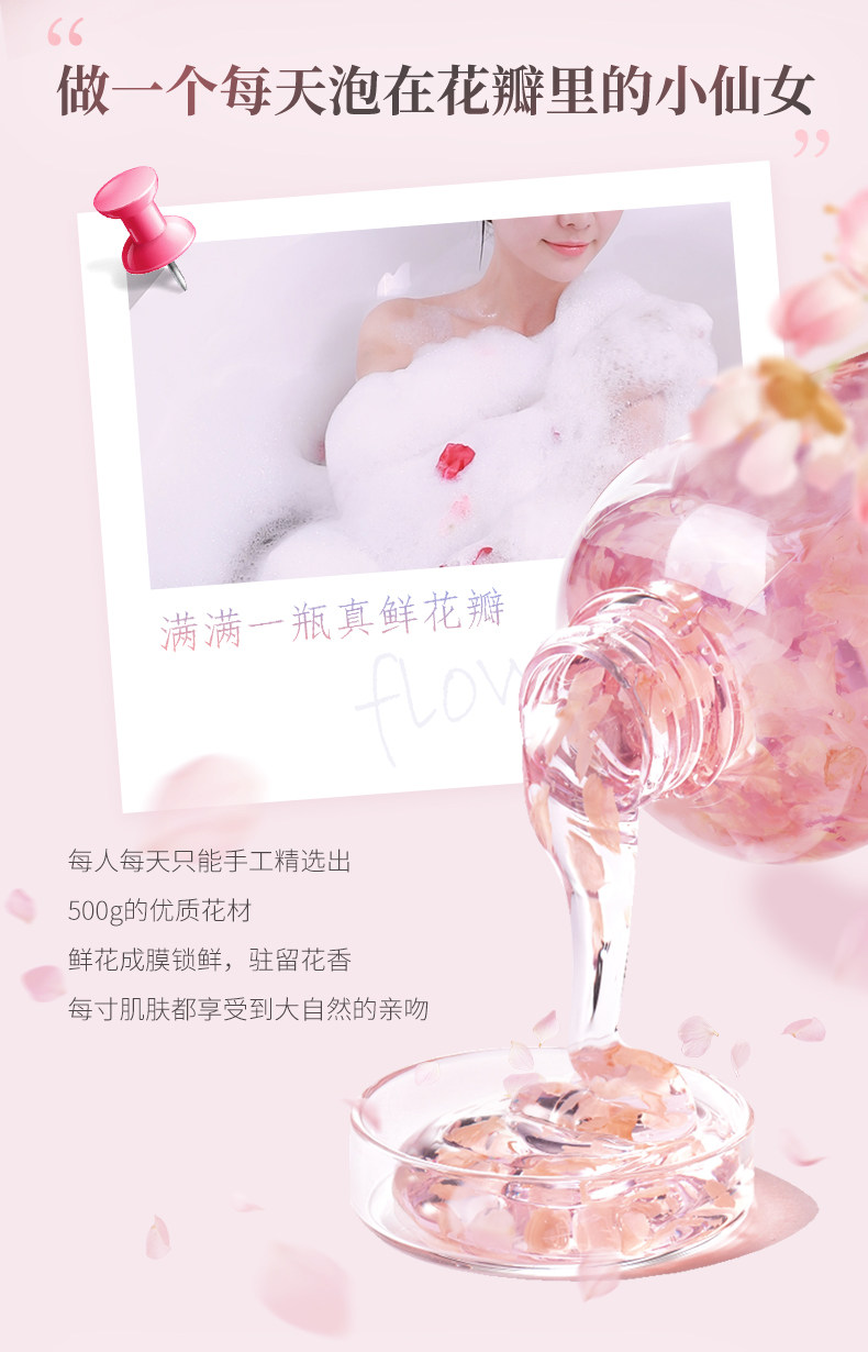 Custin official flagship store cherry blossom petal female shower gel ...