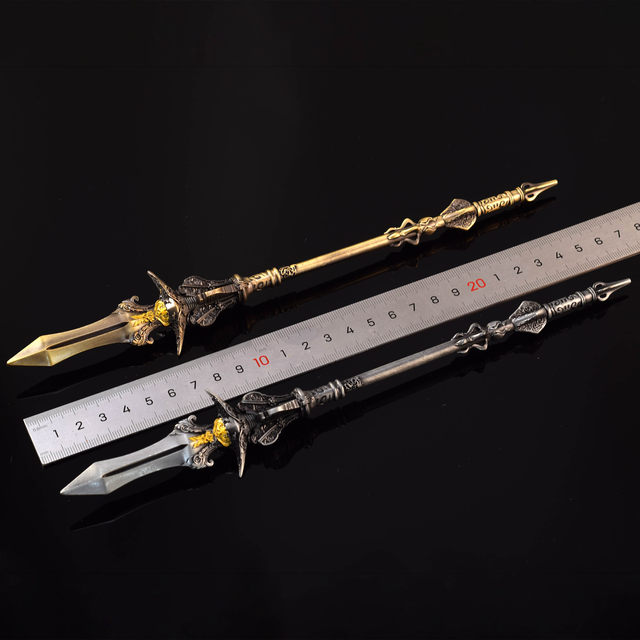 26CM 3D carved black myth Wukong game peripheral weapon model Ruyi golden hoop stick white gun ...