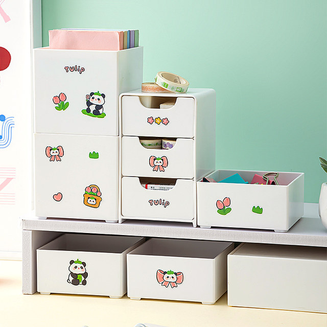 Note storage box square sticky note small compartment office clip ...