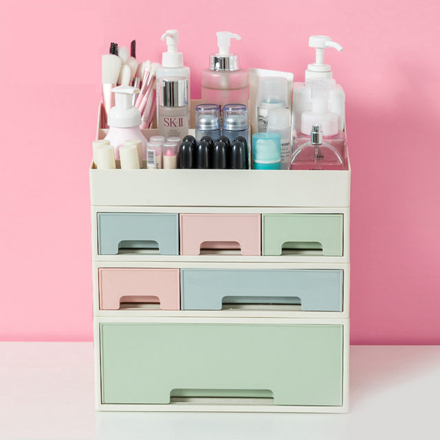 Multi-layer desktop small drawer storage box plastic desk desk ...