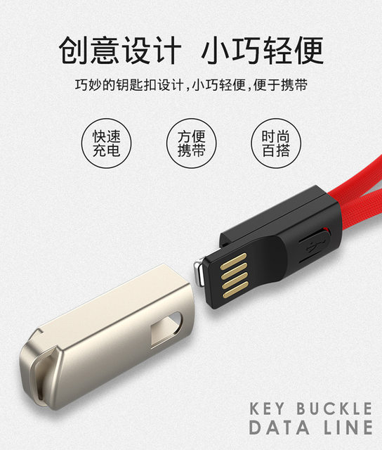 Keychain Type-C charging cable fast charging data cable braided lanyard ...