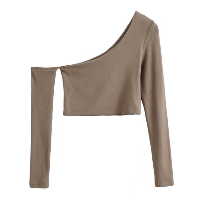 Street Style Sexy Sexy One-Sided Off-Shoulder Tight-Fitting Slimming ...