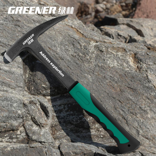Green forest geological exploration hammer pointed head flat head ...