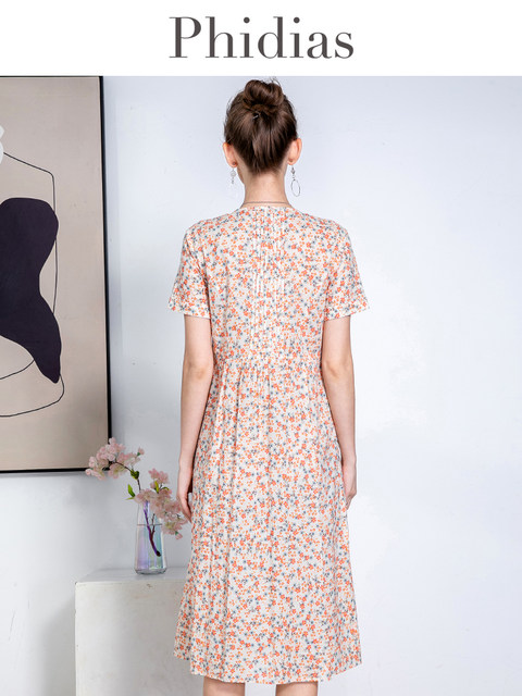 Phidias pastoral style high-end short-sleeved dress women's summer 2024 ...