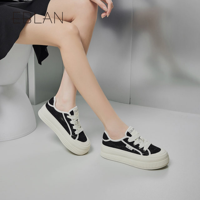 EBLAN/Yiban Women's Shoes 2024 Autumn New Korean Version Thick-soled ...