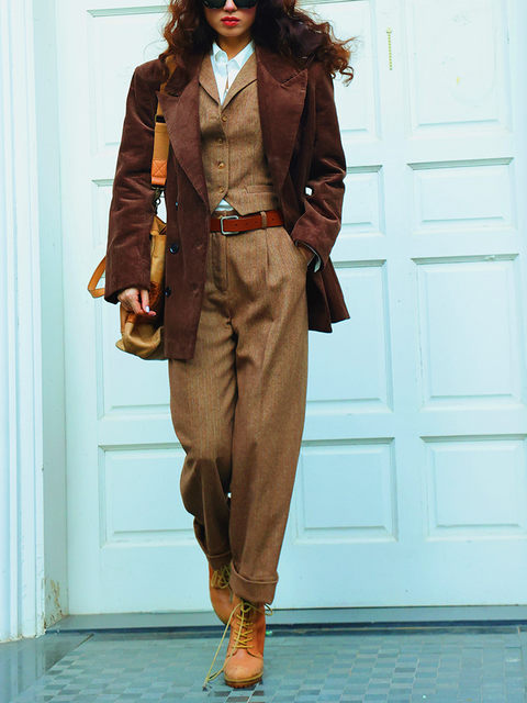 Autumn and winter thick suit woolen trousers nine -portal pants ...