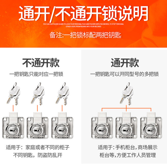 Old-fashioned office drawer lock cabinet lock furniture cabinet lock ...